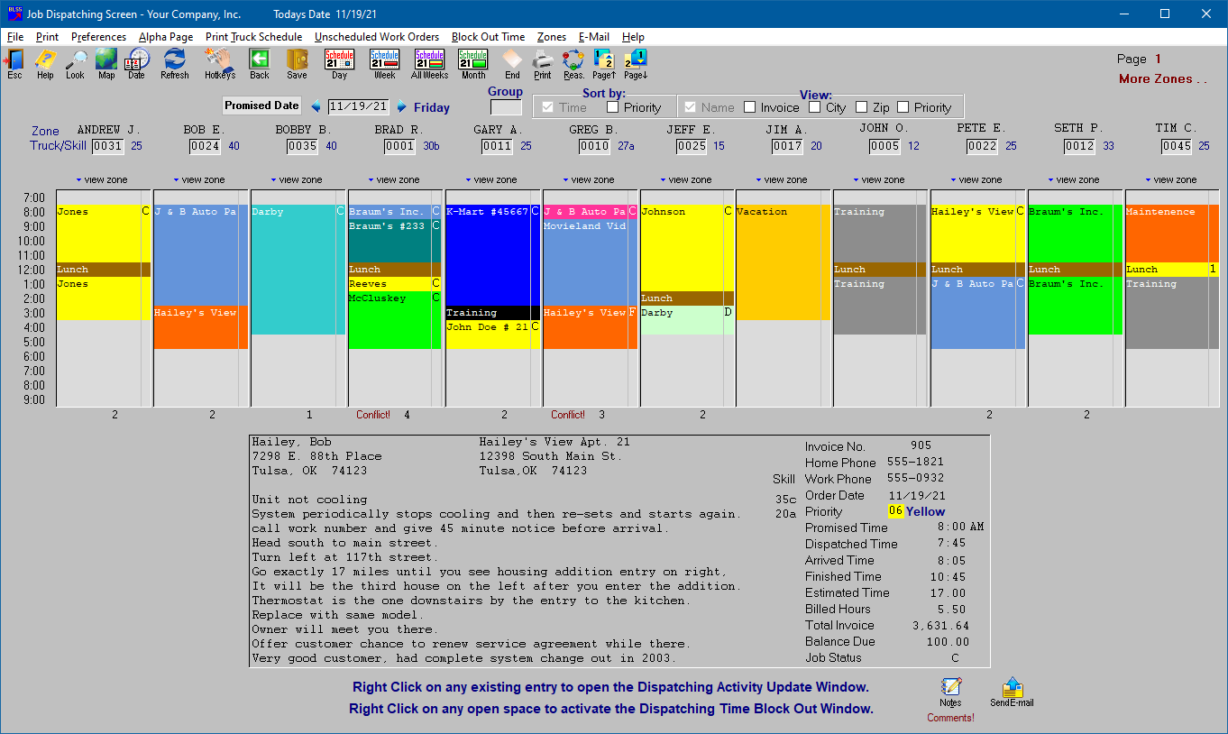 Bottom Line Software Screen Shots - Bottom Line Service System - HVAC Software - Plumbing ...